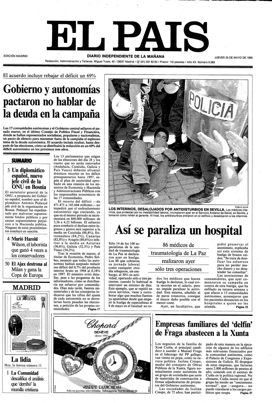 Portada 25 De Mayo De 1995 Aniversario EL PA S