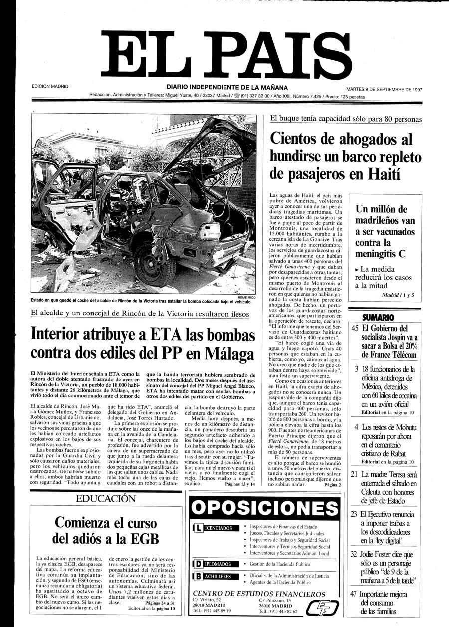 9 de Septiembre - Aniversario EL PAÍS